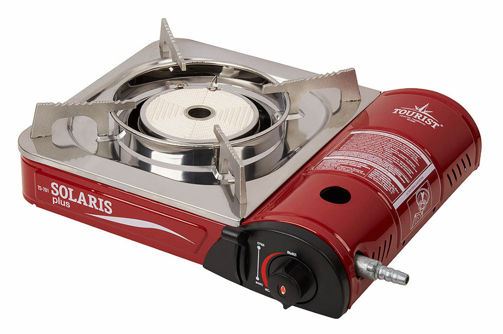 Плита газовая TOURIST SOLARIS PLUS портативная, керамическая, с ...