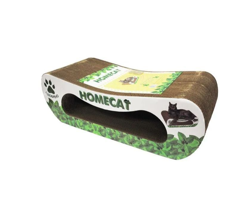 HOMECAT Мятная волна когтеточка из гофрокартона большая, 61х25х20 см/ - купить с доставкой по ...