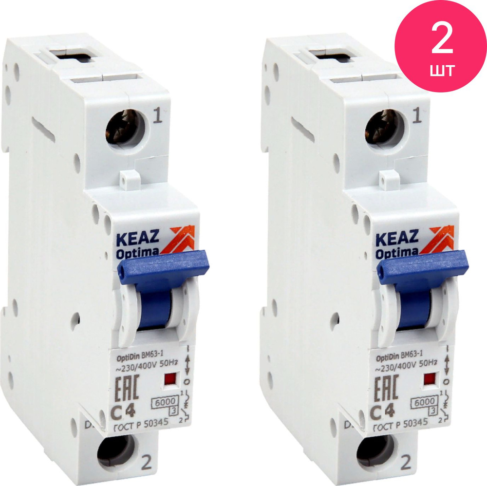 Купить Автоматический выключатель КЭАЗ OptiDin BM63-1C10-УХЛ3 1P 10А характеристика С, 6кA ...