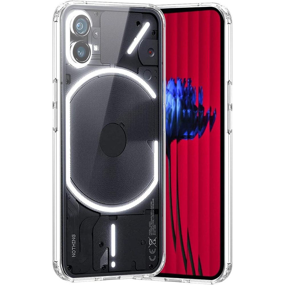 Противоударный чехол для Nothing Phone 1 с усиленными углами силиконовый прозрачный чехол
