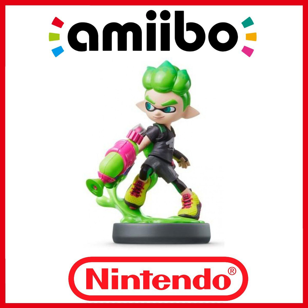 Amiibo Интерактивная фигурка Инклинг-мальчик Неоново Зеленый Inkling ...