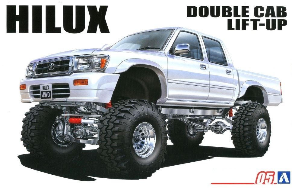 Сборная модель Toyota LN107 Hilux Pick-Up Double Cab Lift Up 1994, 1/24 ...