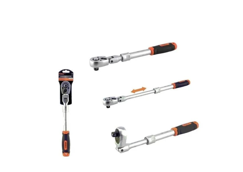 Трещотка телескопическая шарнирная 1/2" 72 зубца АвтоДело PRO 39599 ...