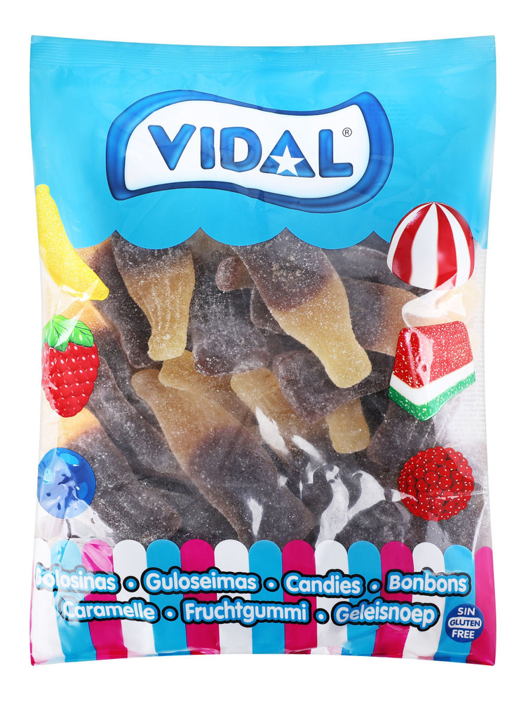 Мармелад кола жевательный европейский VIDAL Cola bottles в обсыпке ...