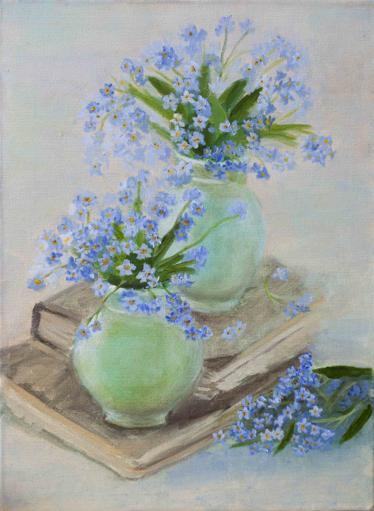 Картина маслом "Незабудки" 30x40 - купить по низкой цене в интернет ...