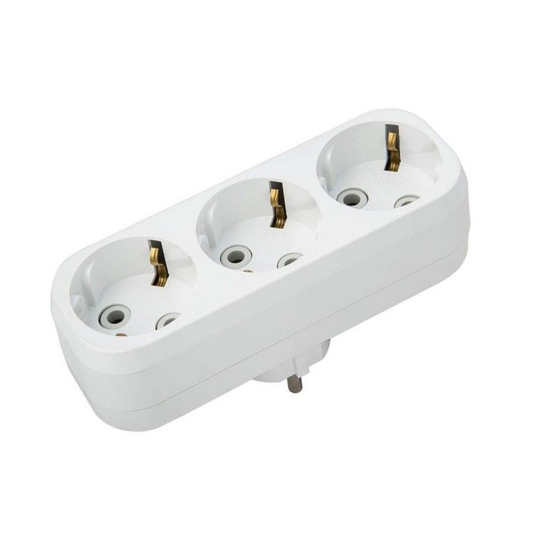 Разветвитель 3 гнезда с/з плоский Makel - купить по низкой цене в интернет-магазине OZON ...