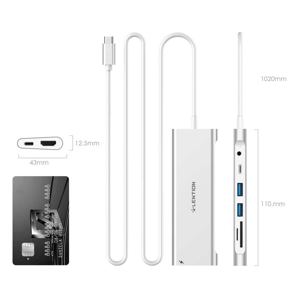 Док станция с длинным кабелем 4k Hdmi концентратор Usb C Type C Usb 3