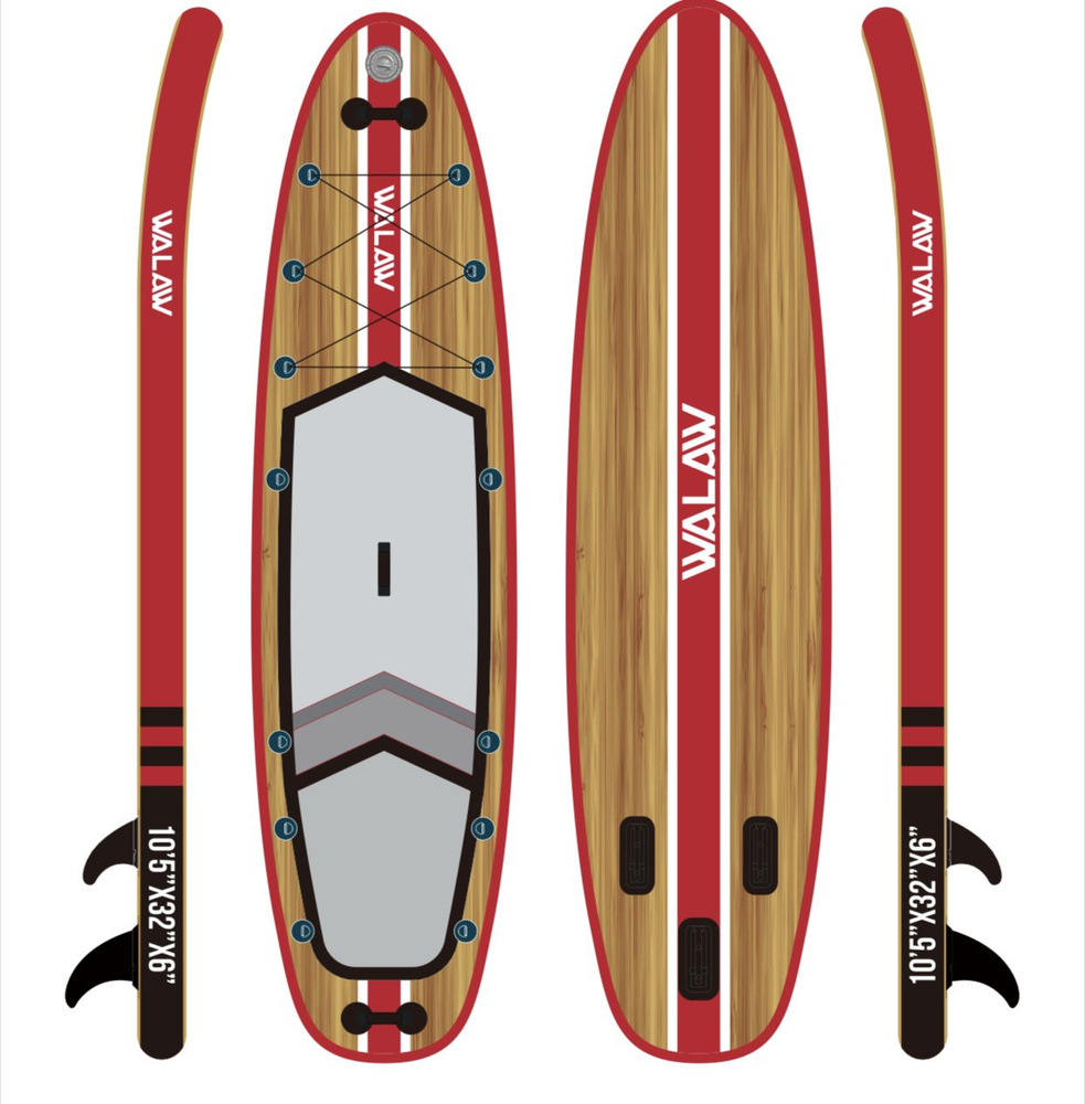 Sup доска Walaw RedWood 320*81*15 надувная для серфинга с веслом ТОП ...