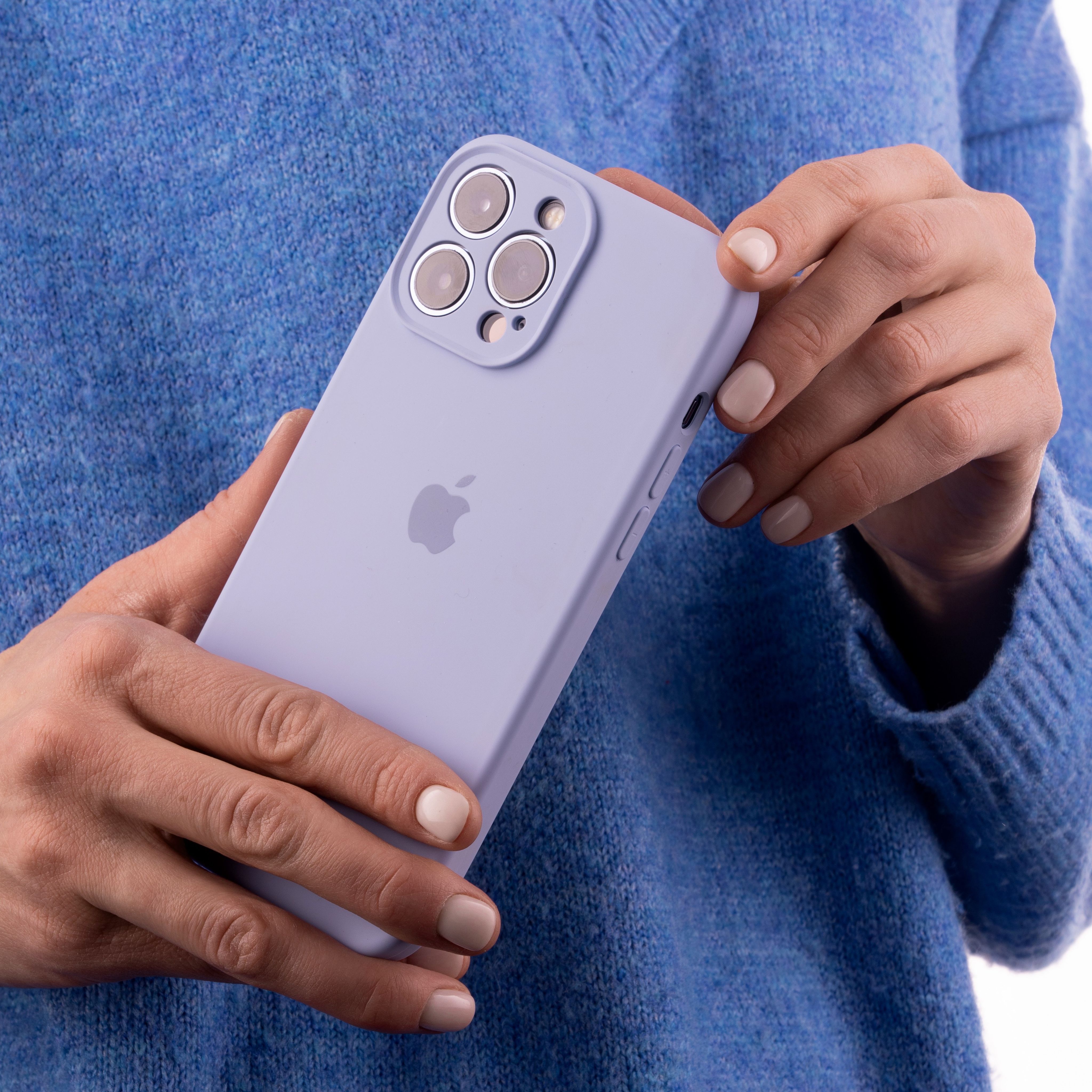 Чехол-накладка для iPhone 13 (Айфон 13) с защитой камеры сиреневый ...