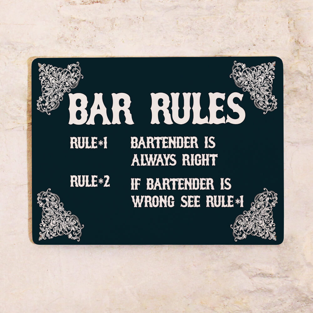 Табличка для бара Bar rules, 30Х40 см, 40 см, 30 см - купить в интернет ...