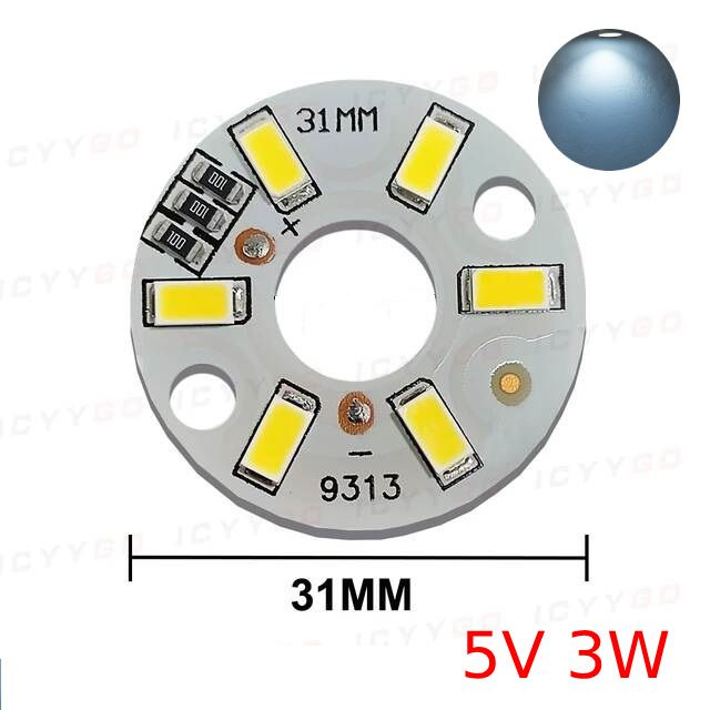 Алюминиевая круглая светодиодная плата (модуль) D31 5V 3W 6led smd 5730 ...