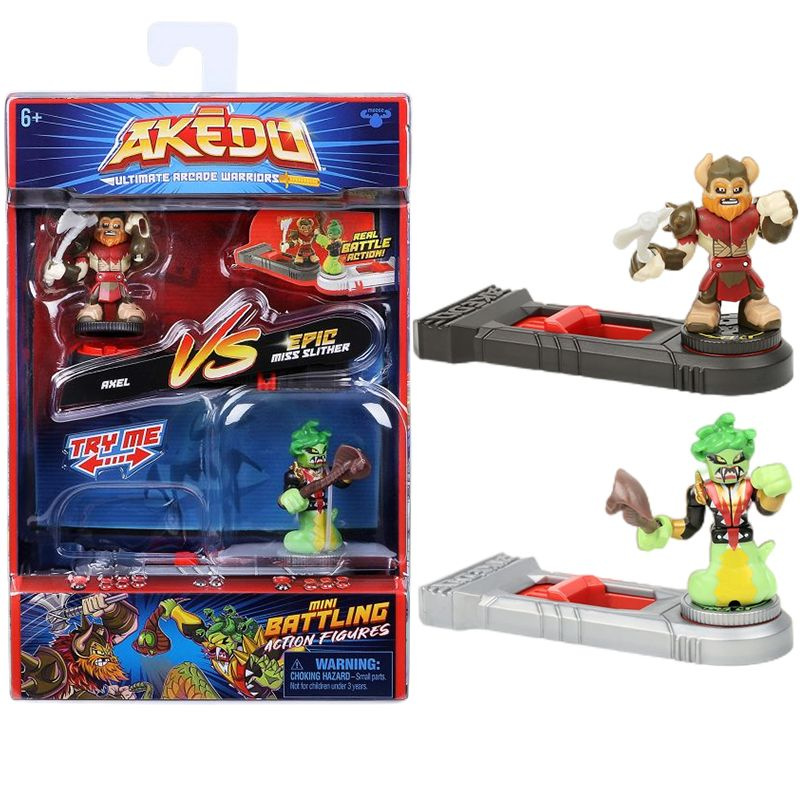 Акедо / Akedo игровой набор 2 мини-боевых фигурки и 2 боевых контроллера Miss Slither Vs Axel ...