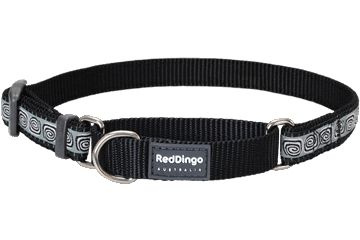 Ошейник-полуудавка для собак Red Dingo черный Hypno 25мм*41-63см ...