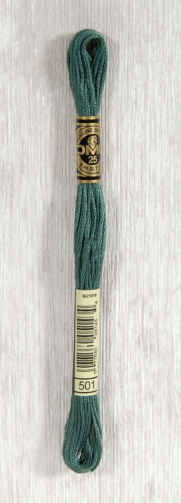 Набор ниток мулине DMC 100% хлопок 8 м 3 цвета 501+726+831 - Сине ...