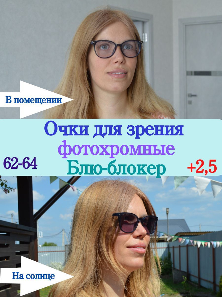 Очки для зрения женские фотохром блю-блокер - купить с доставкой по ...