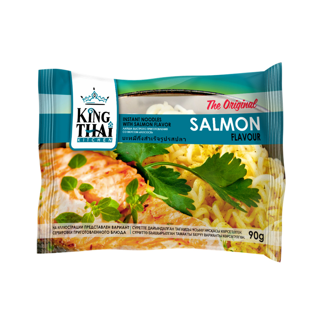 Лапша быстрого приготовления KINGTHAI KITCHEN ЛОСОСЬ 90 гр, 7 штук в ...