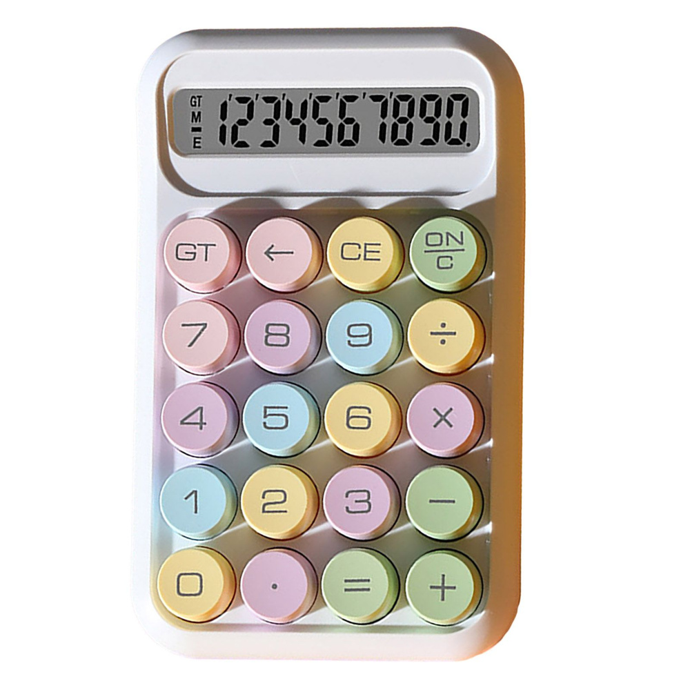 Калькулятор с круглой кнопкой, 10-значный механический калькулятор в ...