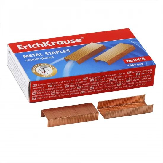 Скобы для степлера №24/6 (30 л), медное, 1000 шт - купить с доставкой ...