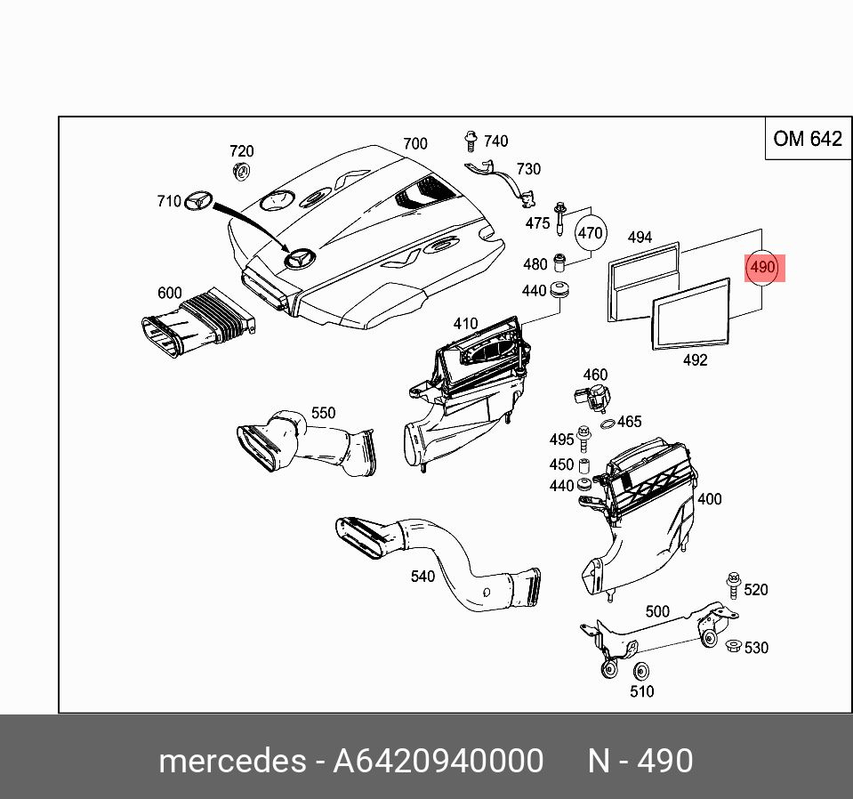 Фильтр воздушный Mercedes-Benz A6420940000 - купить по выгодным ценам в ...