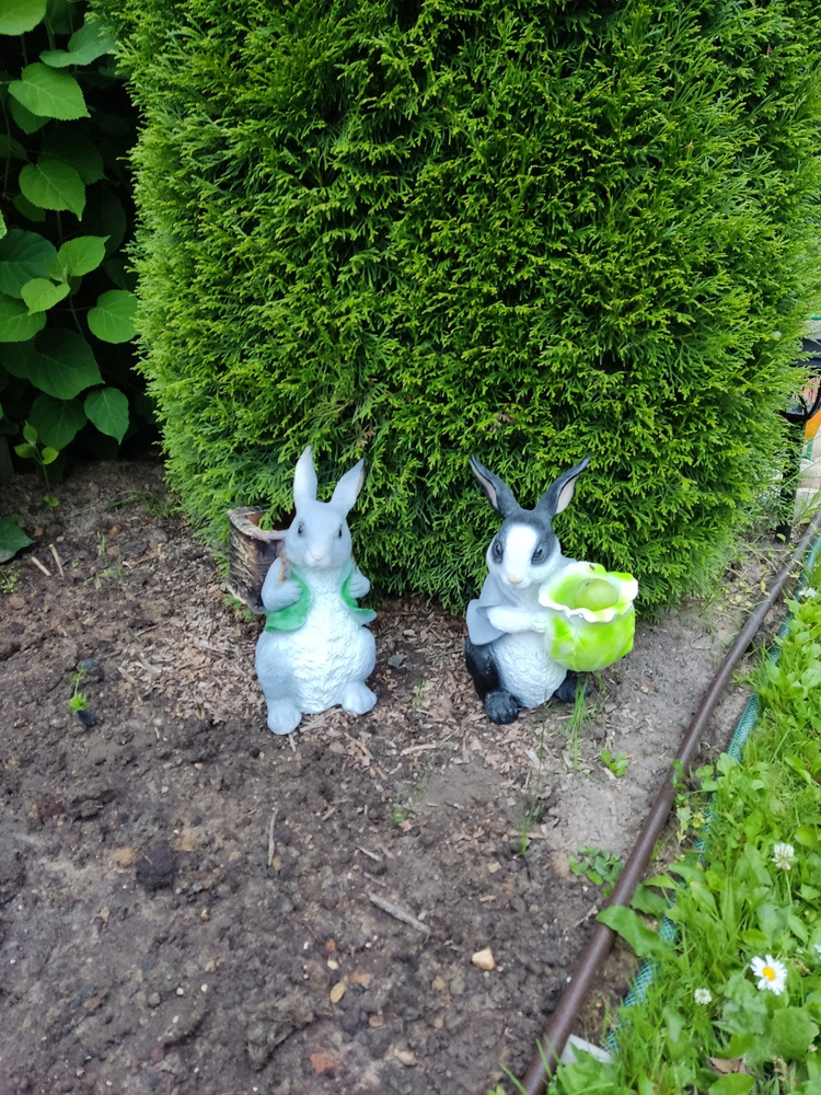 Декоративная фигура садовая Зайка F08380 полистоун HiTSAD, На газон - купить по низкой цене с ...