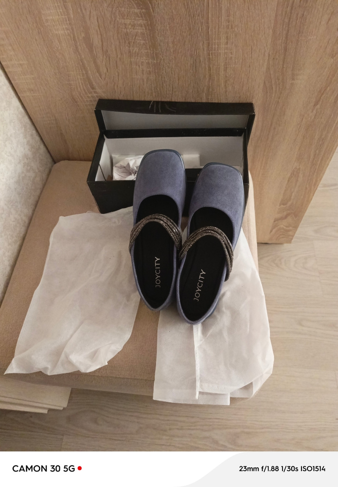 Балетки Женский JOYCITY Текстиль, размер 39 6 Россия лодочки Блестки, Бисер Закрытый нос ...