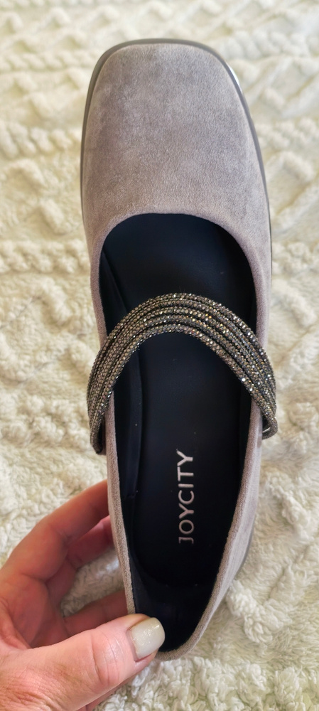 Балетки Женский JOYCITY Текстиль, размер 39 6 Россия лодочки Блестки, Бисер Закрытый нос ...