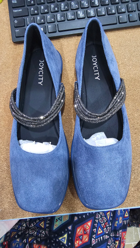 Балетки Женский JOYCITY Текстиль, размер 39 6 Россия лодочки Блестки, Бисер Закрытый нос ...