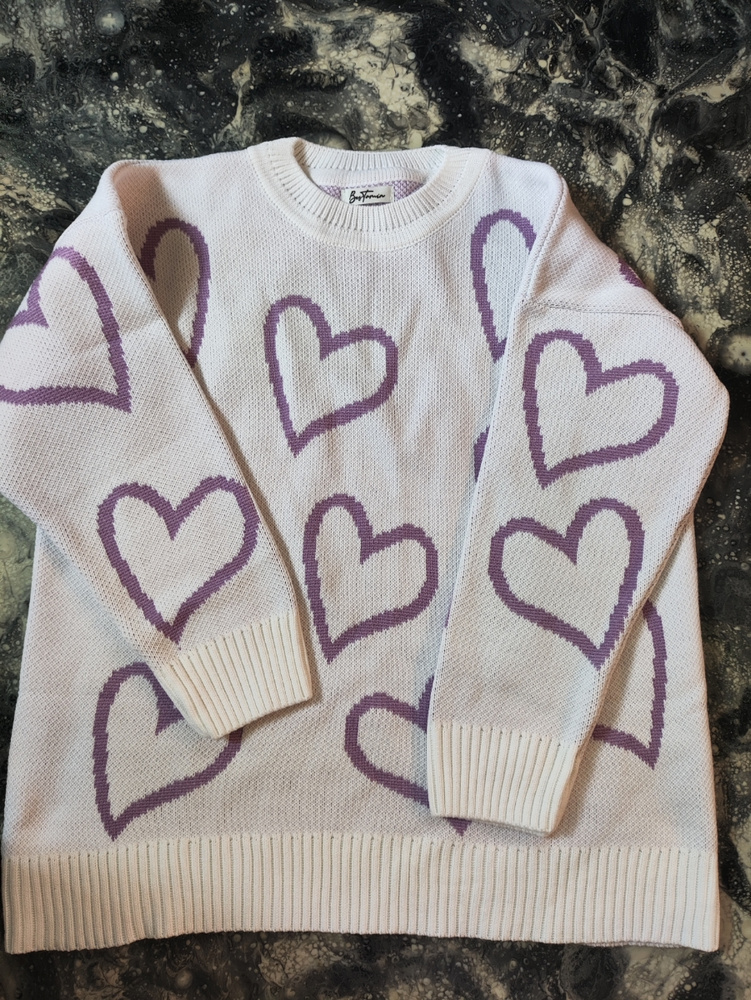 Свитер Женский BESTAMIN белый, розовый Шерсть, Акрил, размер 48, 52 Без ...