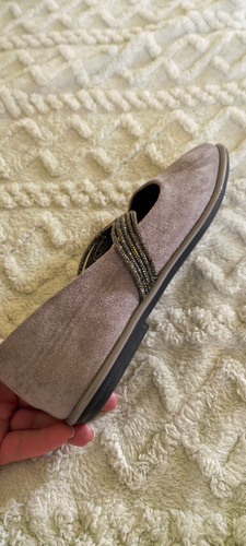 Балетки Женский JOYCITY Текстиль, размер 39 6 Россия лодочки Блестки, Бисер Закрытый нос ...