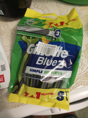 Gillette Blue3 Simple Sensitive Мужская Одноразовая Бритва, 8 шт ...