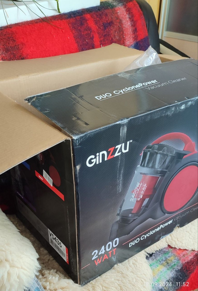 Бытовой пылесос Ginzzu VS435, черный, синий - купить по низким ценам в интернет-магазине OZON ...