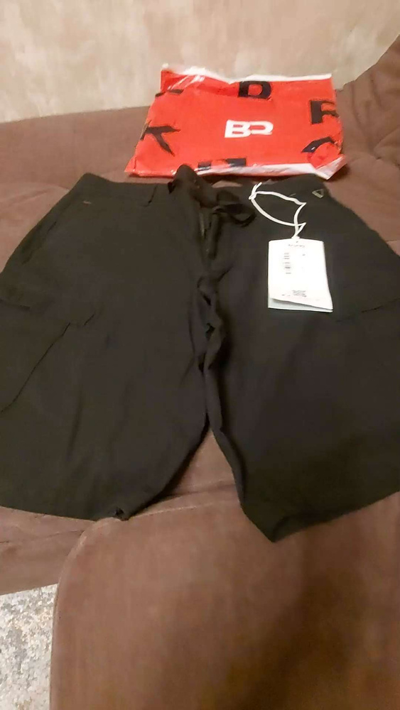 Шорты Мужской Bronks Повседневный черный, размер 52, 54 Хлопок, Эластан Молния, Пуговицы Кнопки ...